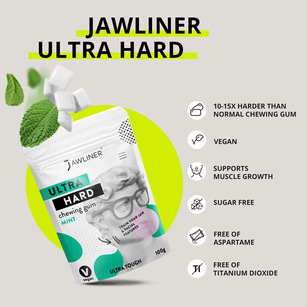 JAWLINER® Fitness Chewing Gum - Get A Chiselled Jawline